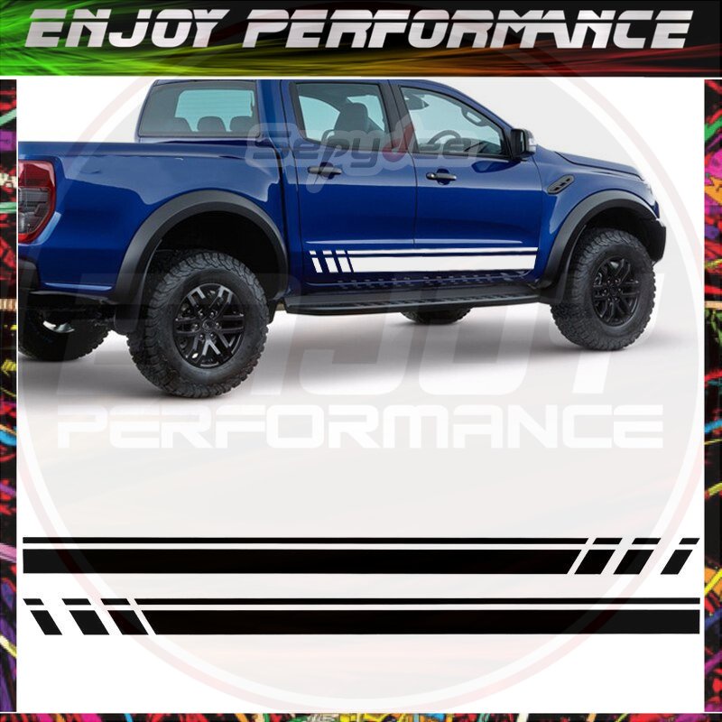 2Pcs Car Side Stripe Skirt Stickers For Ford F150 Ranger Raptor Truck ...