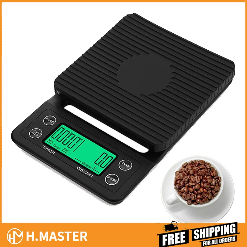 Coffee Scale 5000g/0.1g Drip Espresso Waterproof Kitchen Baking Digital ...