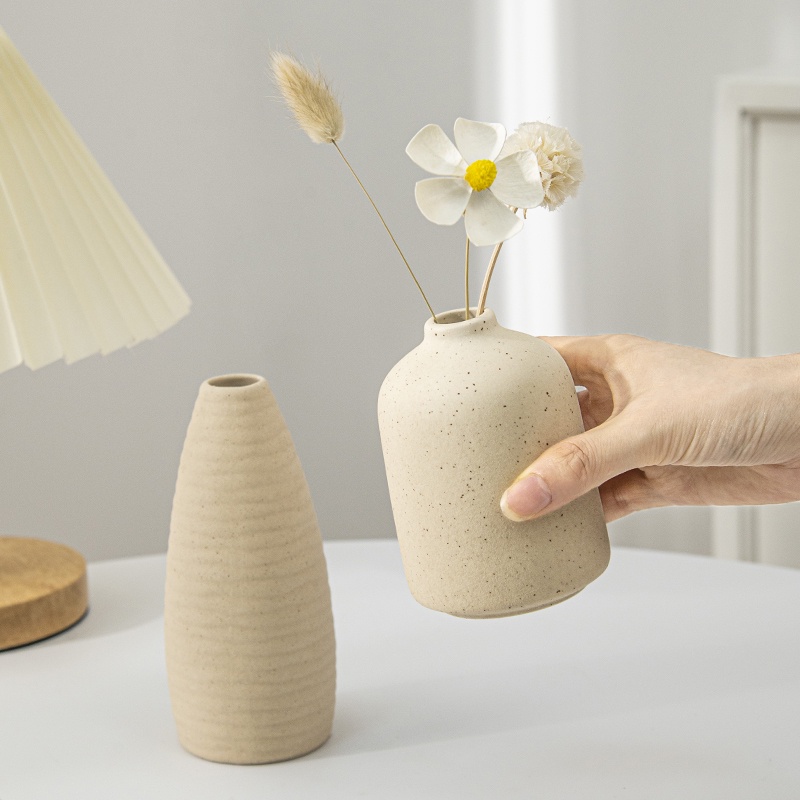 Simple Ceramics Vase Nordic Hydroponic Flower Minimalist Desktop Vase ...