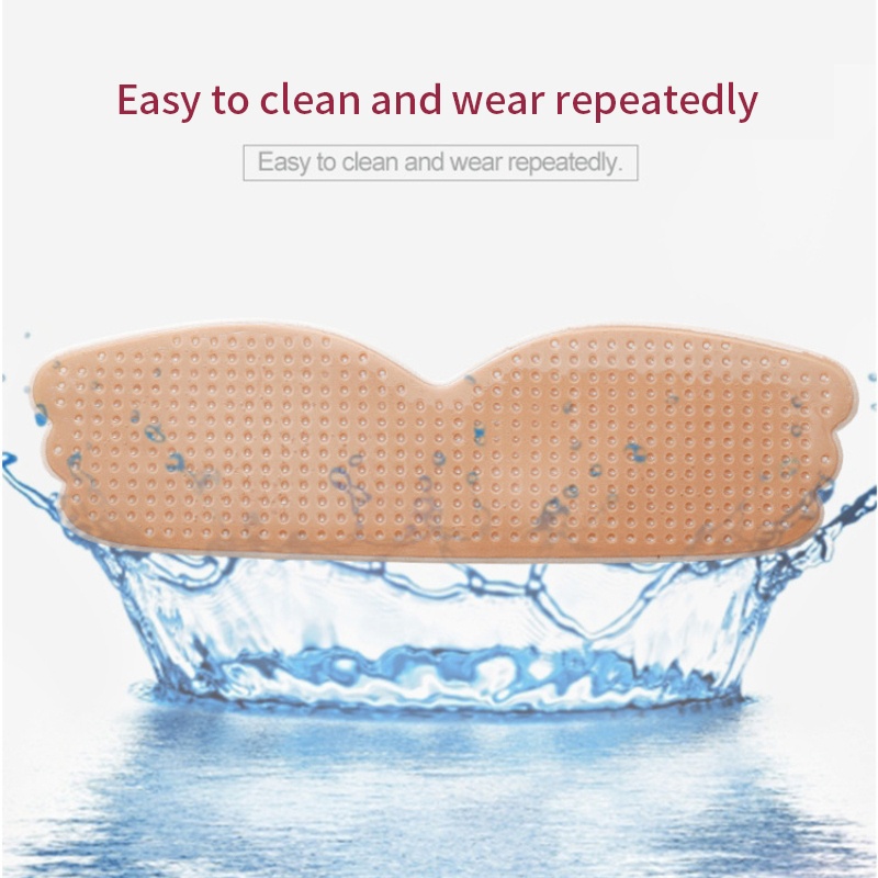 Invisible Push Up Bra Reusable Silicone Strapless Chest Stickers Women ...