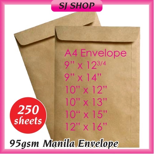 A4 Manila Envelope 9x12 9x14 10x12 10x13 10x15 12x16 | A4 Envelope ...