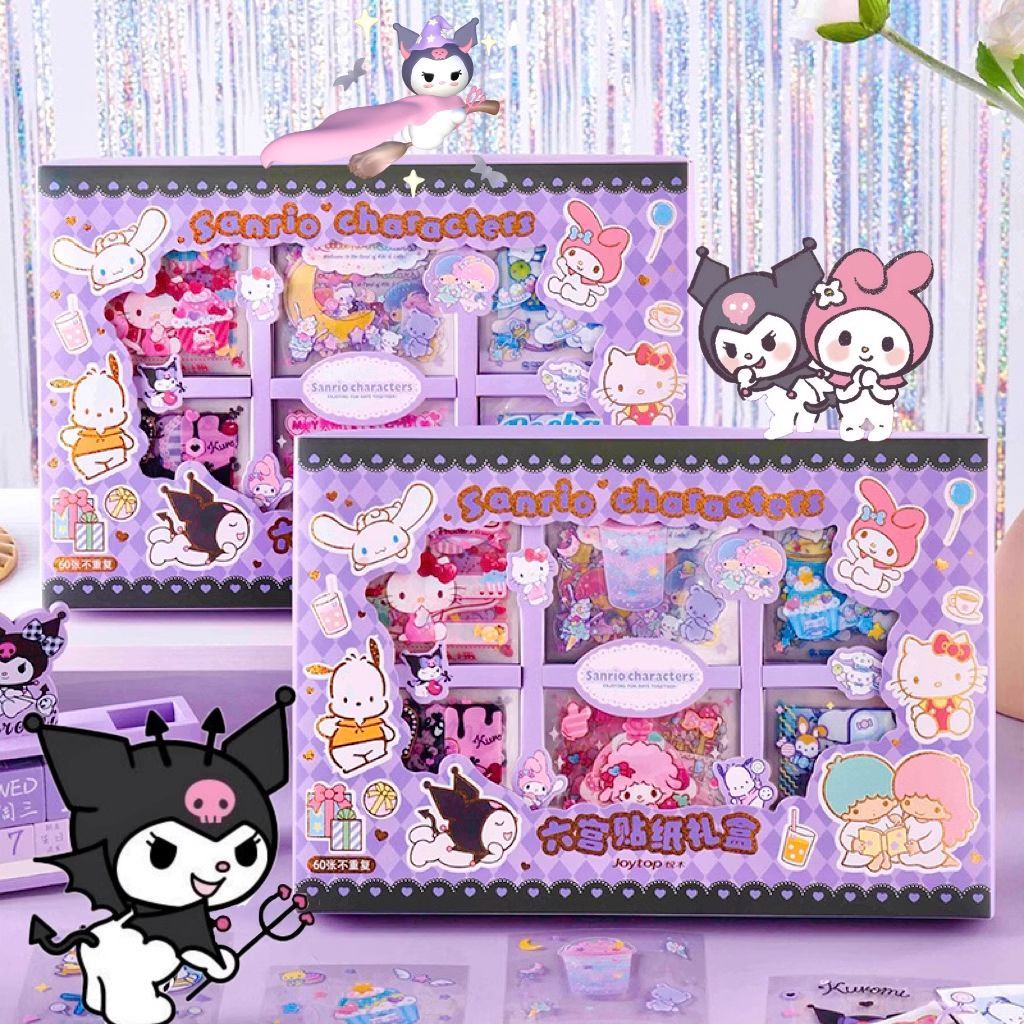 Sanrio Sticker Set Handbook Sticker Handbook Gift Box Kuromi Girl Cute ...