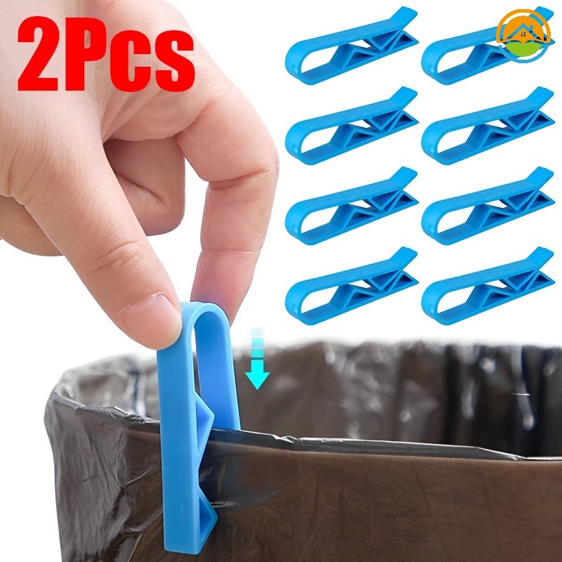 2Pcs Household Garbage Can Waste Bin Trash Bag Fixed Clips / Plastic ...