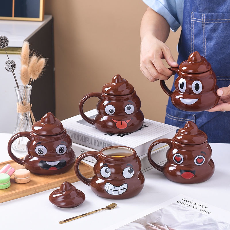 【READT STOCK】呆萌大便马克杯搞怪陶瓷屎型杯恶搞便便杯个性依托答辩杯生日礼物Dumb and Cute Stool Mug ...