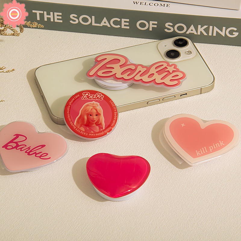 Fashion Love Heart Barbie Mobile Phone Stand Holder Fold Finger Phone ...
