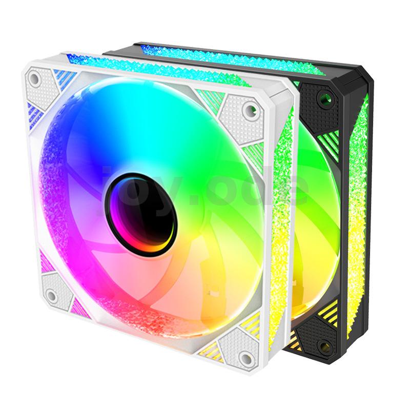 120mm 5v3pin Argb Crystal Surface Cooling Fan Aura Sync Pc Cooler Pwm Temperature Control 