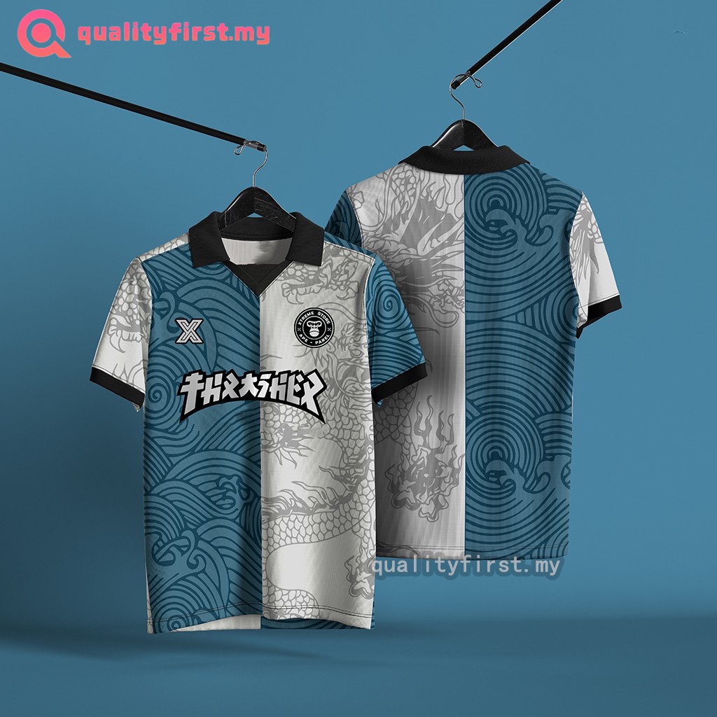 Retro Collar Jersey Viral Street Wear Ootd Tiktok Harajuku Berkolar ...