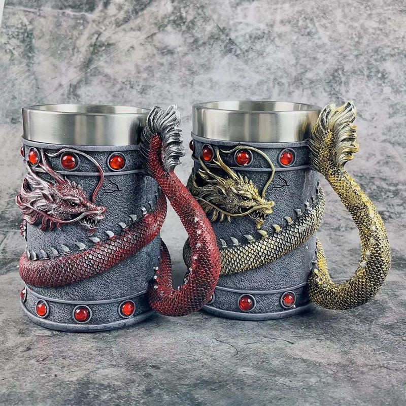 3d Three-Dimensional Engraving Chinese Dragon Real Dragon Beer Mug ...