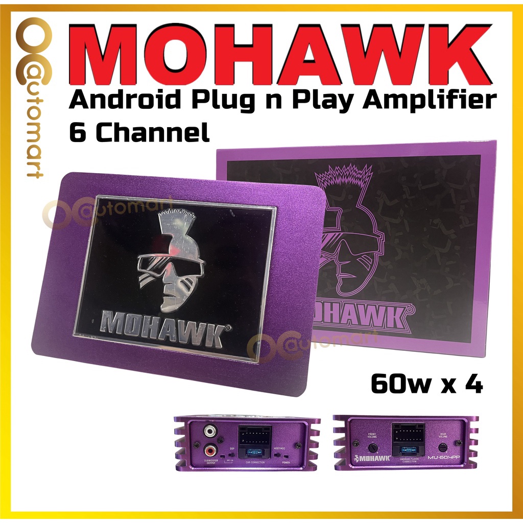 Mohawk 4 Channel Plug and Play Power Amplifier for Car Android Player ...