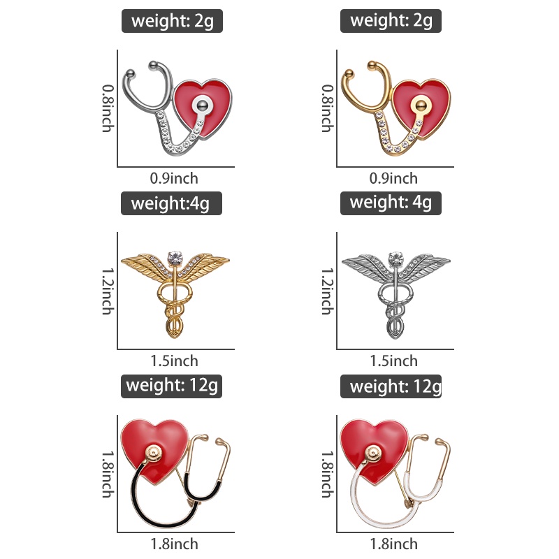 Doctor Nurse Stethoscope Shape Brooches Personality Medical Medicine ...