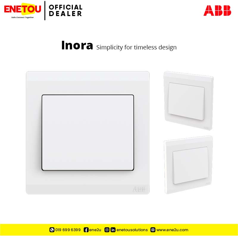 ABB INORA BL101 1G 1-WAY SWITCH, WHITE | Shopee Malaysia