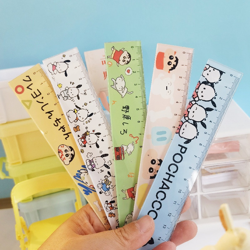 Cartoon Cute Crayon Shin-chan Acrylic Ruler Student Measurement Drawing ...