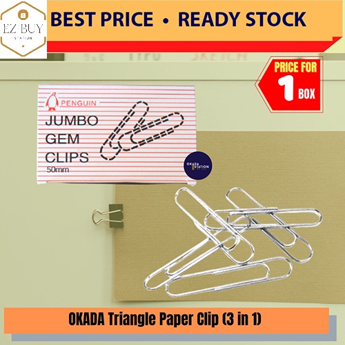 (RM2.20) OKADA Jumbo Paper Clip 50mm / Klip Kertas Besar / Clips ...
