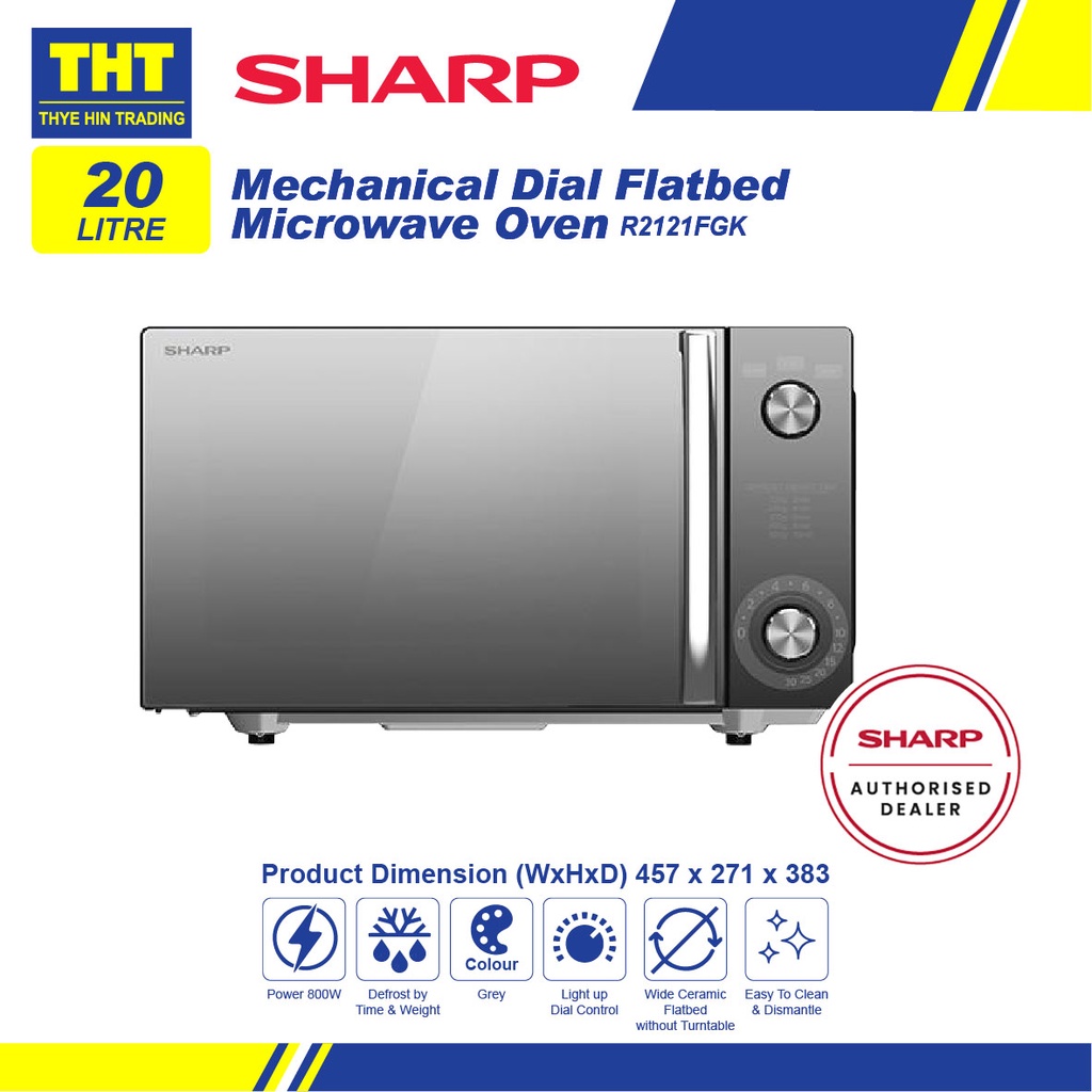 Sharp 20L Mechanical Dial Flatbed Microwave Oven R2121FGK | Shopee Malaysia