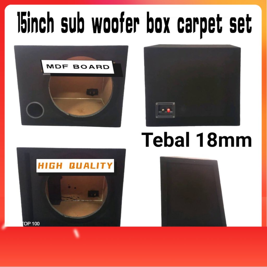 CHIA 15 inch sub woofer box carpet single tebal 18mm | Shopee Malaysia