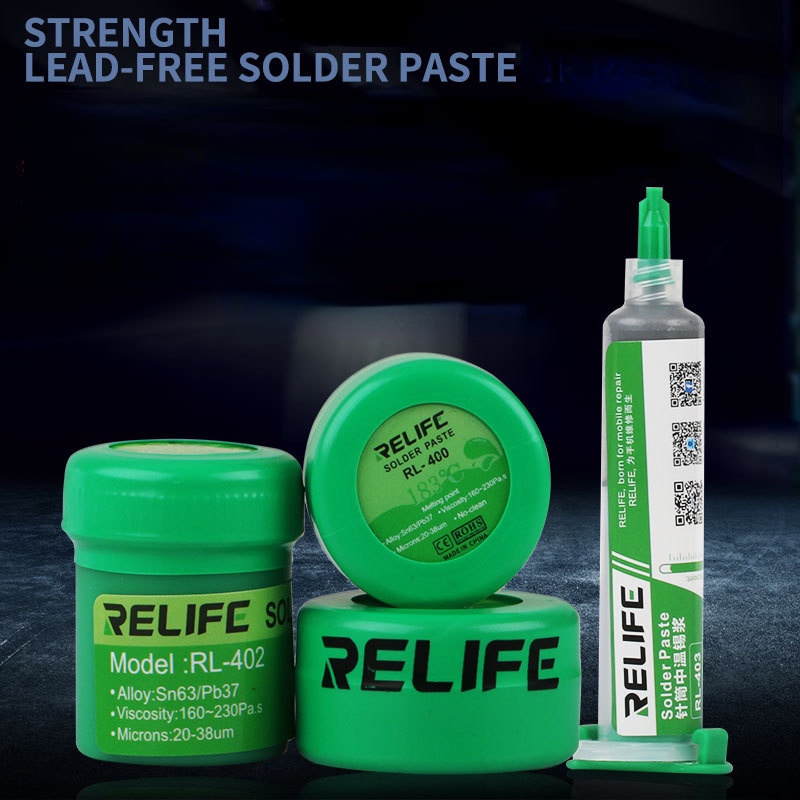 RELIFE RL-400 RL-401 RL-402 RL-403 Sn63/Pb67 Soldering Paste 183℃ 20G ...