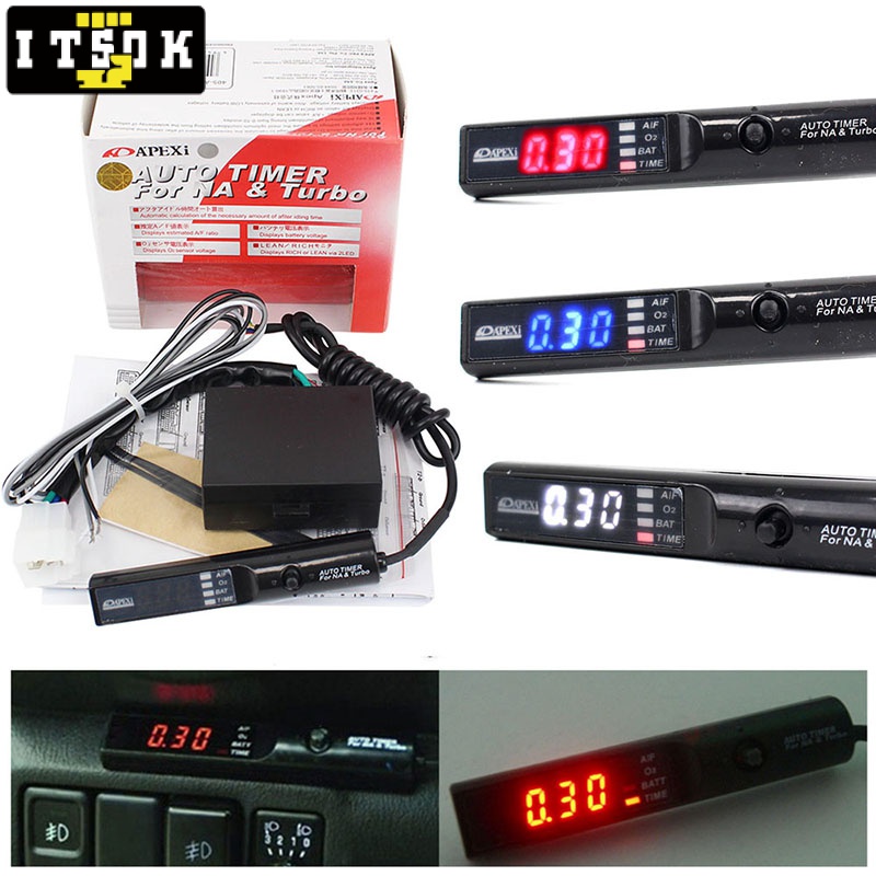【ITSOK】DC12V Red White Blue Light JDM Universal Car Turbo Timer Control ...