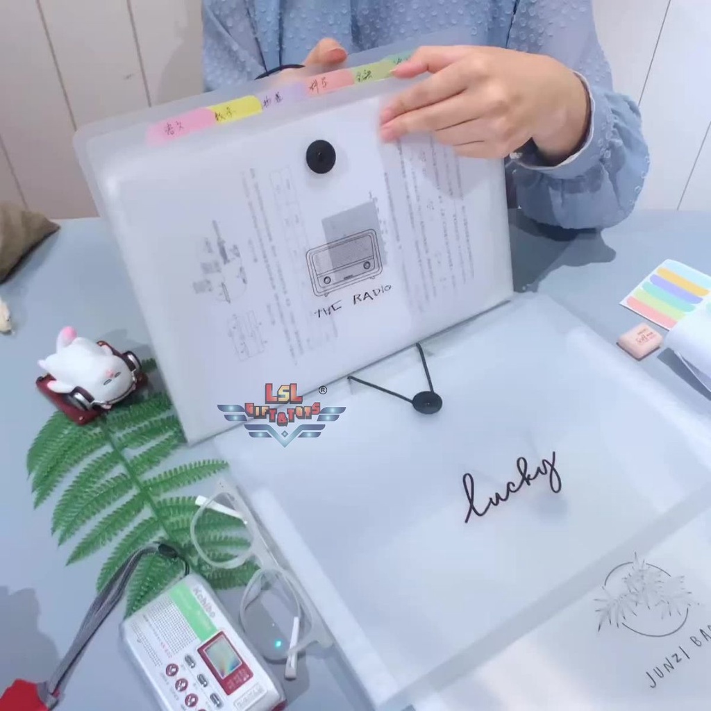 [R-640] LSL GIFTS 12 Pockets A4 Document Expanding File PP Folder Bear ...