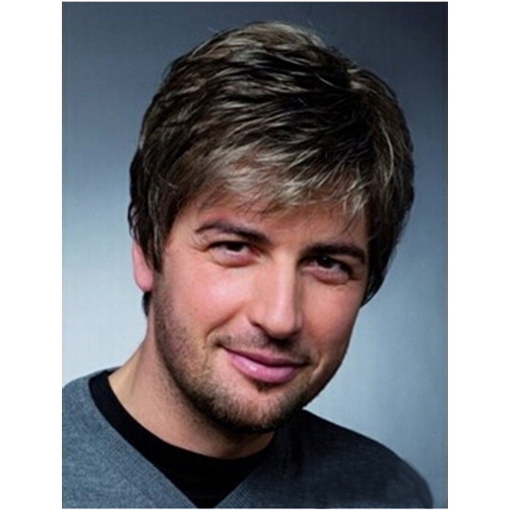Men's wigs European and American explosive chemical fiber head cover ...