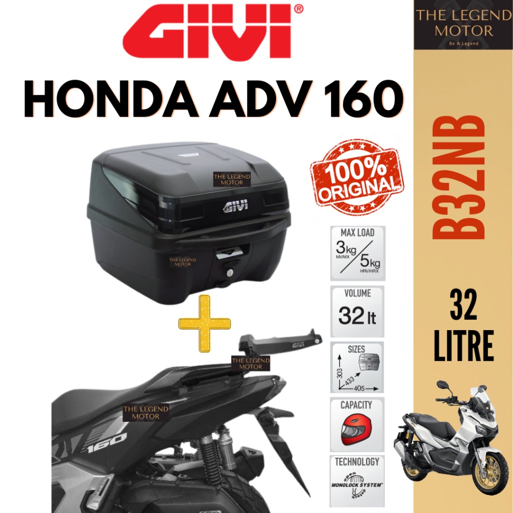 HONDA ADV160 ADV 160 GIVI SRX SPECIAL MONORACK MONO RACK J TAPAK BOX KOTAK BELAKANG TOP CASE ...