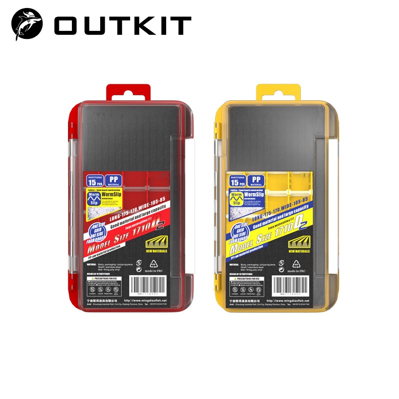 OUTKIT Double Side Fishing Tackle Boxes Fishing Lure Jig Head Box ...