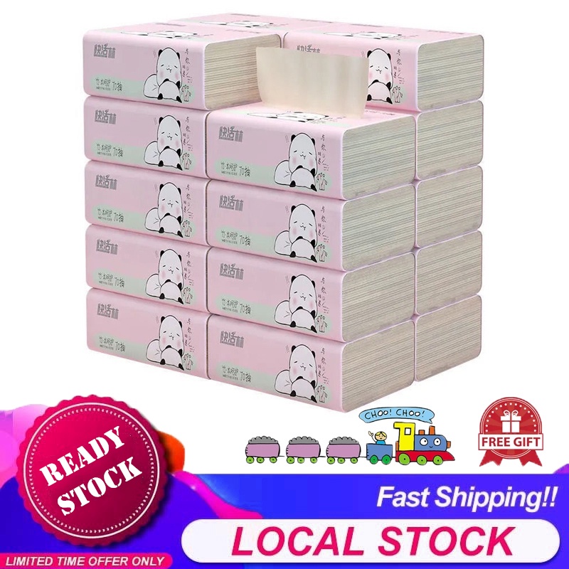 [Happy Kids] 3Ply Ultra Soft Thick Gentle Facial Cleansing Bamboo Pulp ...
