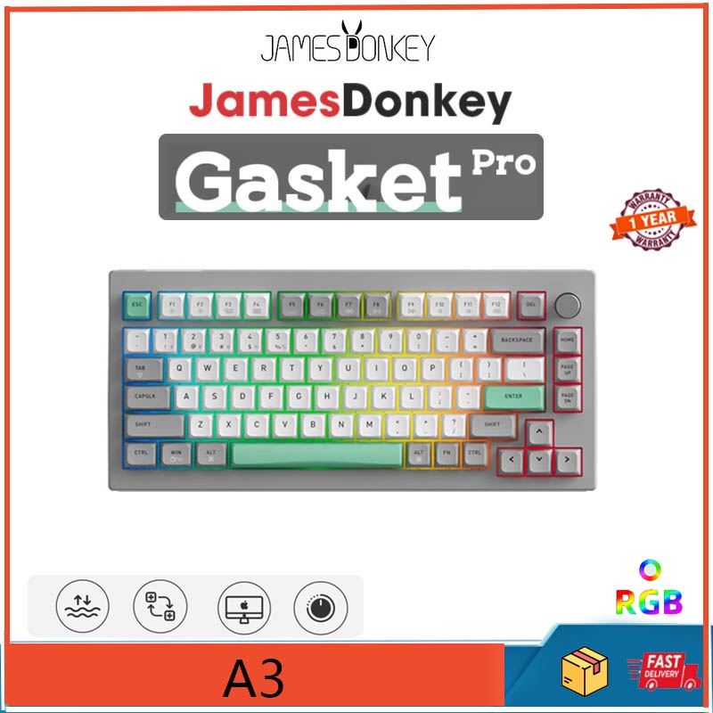 James Donkey A3 Mechanical Keyboard Gasket Structure pro Wireless RGB ...