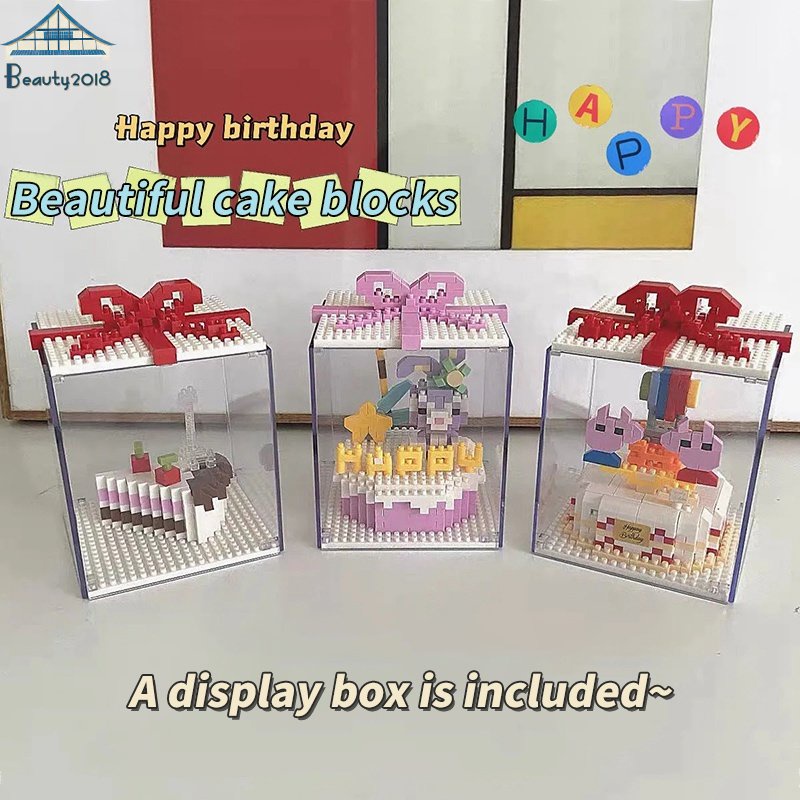 DIY Cake Shaped Building Blocks Creative Mini Particle Toy for Friends ...