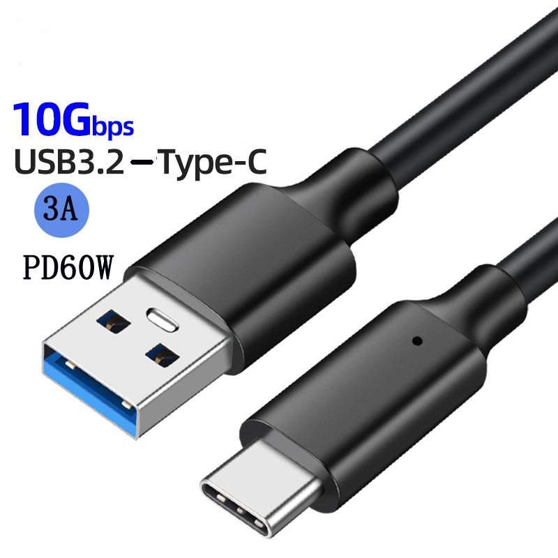 USB3.2 to Type-C Cable 10Gbps High Speed Data Cable PD 60W 3A Quick ...