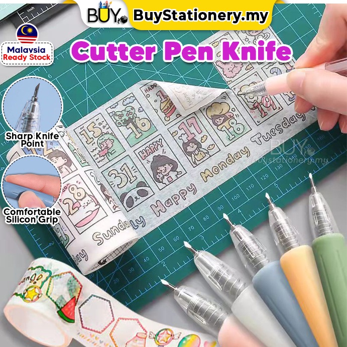Korean Style Pen Knife Paper Sticker Cutter Blade Engraving Pens Art ...