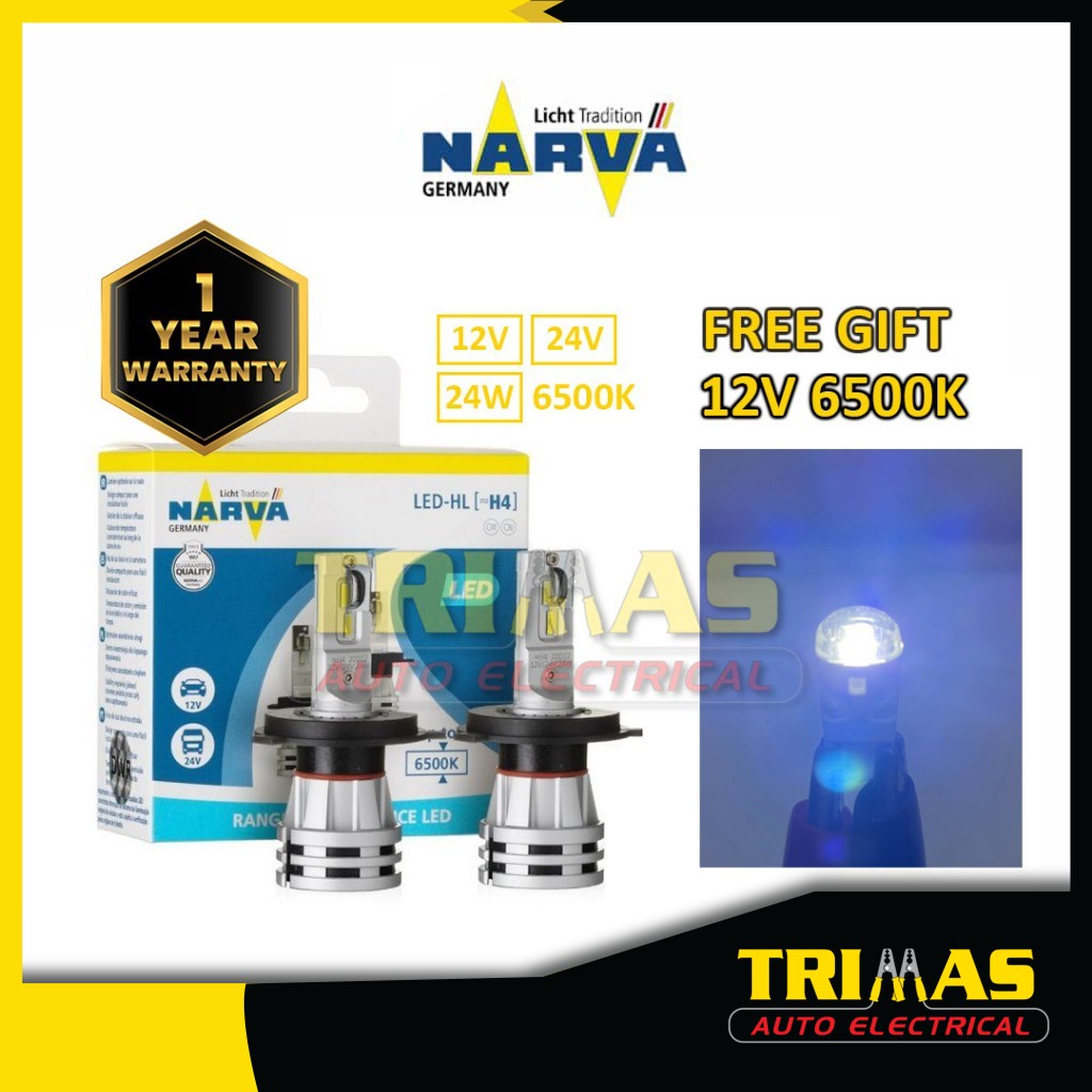 Narva Range Performance LED 12V 24V 6500K H1 H3 H4 H7 H8 H11 HB3 9005 ...
