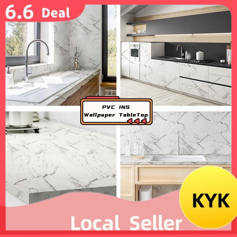 KYK Jubin Marble sticker Marbel wallpaper wallsticker kitchen Cabinet ...