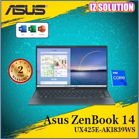 ASUS ZenBook 14 UX425E-AKI839WS 14'' FHD Laptop Pine Grey ( i5-1135G7 ...