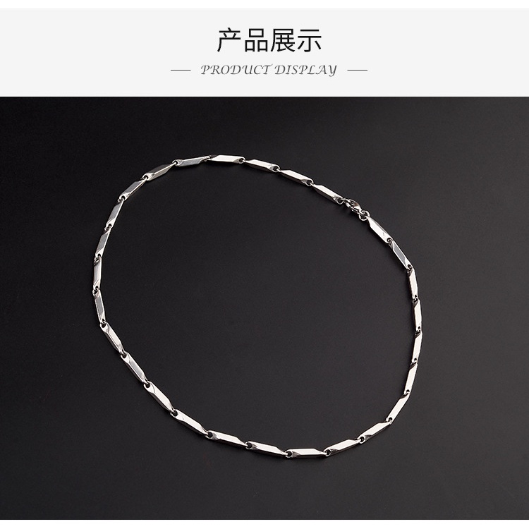 Simple Necklace Men's Rhombus Melon Seeds Steel Hip Hop Ins Chain ...