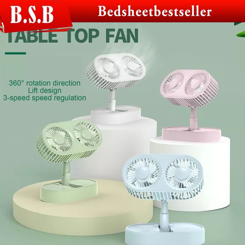 B.S.B Desktop Dual Fan Telescopic Foldable Portable Mini Fan Adjustable ...