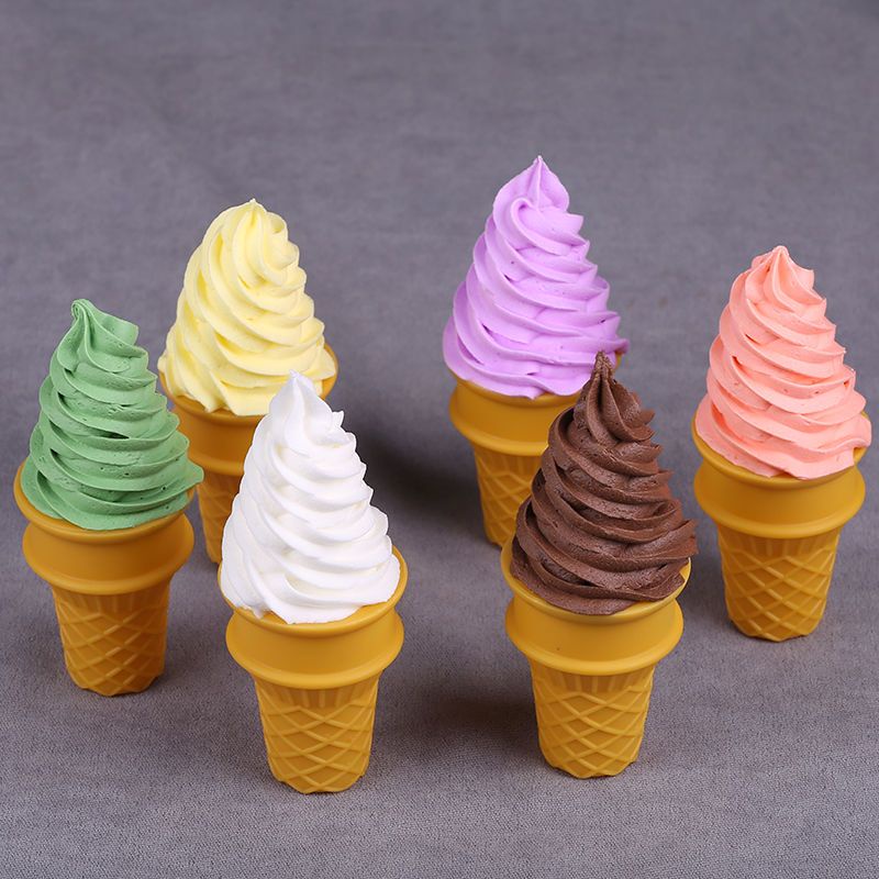 Simulation Ice Cream Model Torch Ball Cream Crispy Cone Freezer Window ...