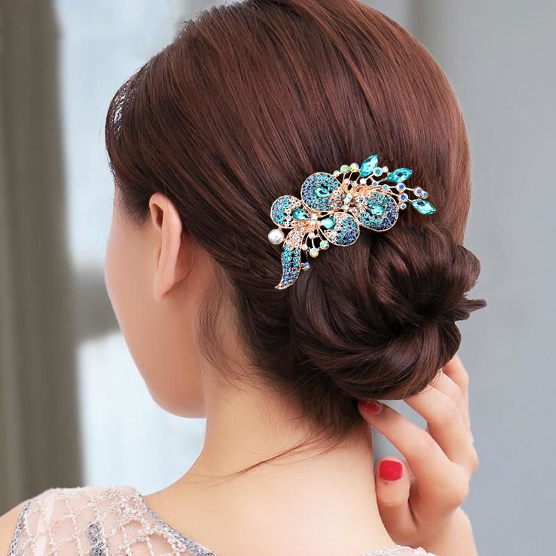 Hot Korean style hair ornament: Diamond-studded fashion comb, versatile ...
