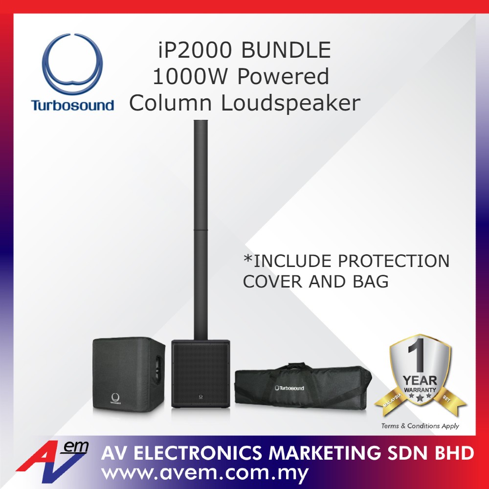 TURBOSOUND iP2000 BUNDLE 1,000 Watt Powered Column Loudspeaker with a ...