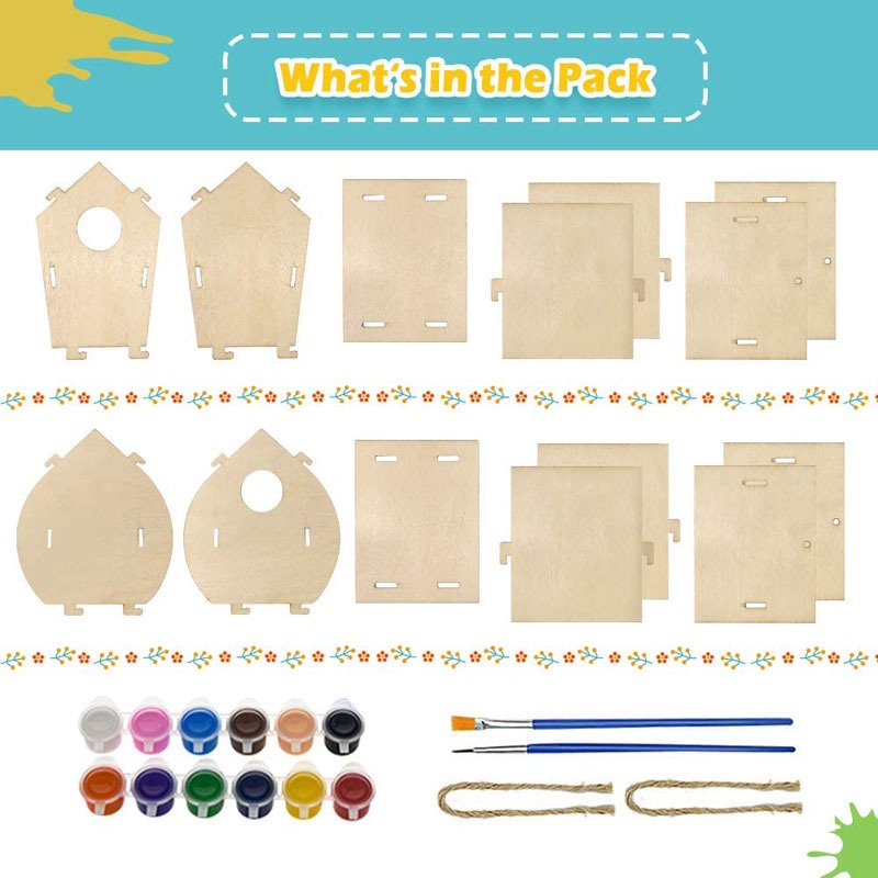 DIY Bird House Crafts Buildable For Children To Build And Paint ...