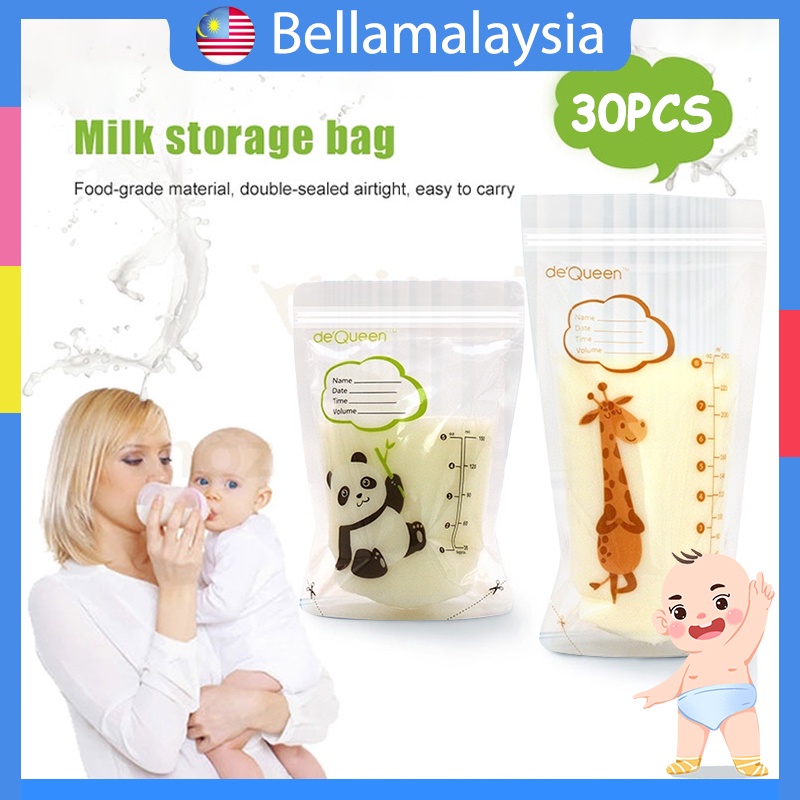 Bella 30 Pcs Milk Storage Bag Breastmilk Storage Bag with Zip-Lock ...