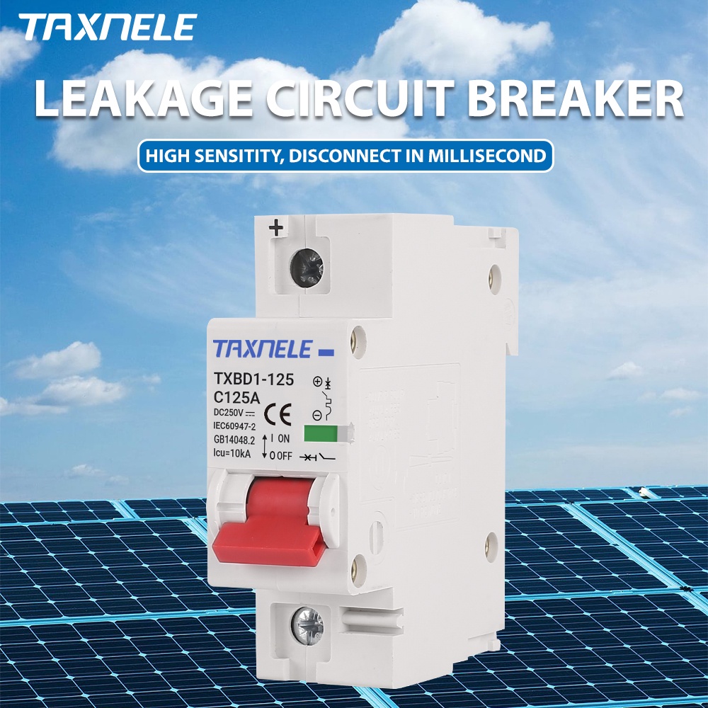 80A 100A 125A DC MCB 250V 1P Circuit Breaker Short Circuit Overload ...