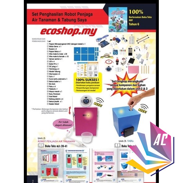 Projek RBT Tahun 6 - Set Penghasilan Robot Penjaga Air Tanaman & Tabung ...