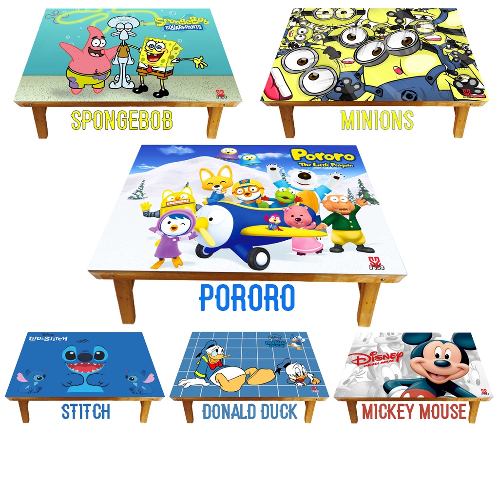DONALD DUCK MICKEY MOUSE STITCH MINIONS SPONGEBOB PORORO Character Wooden Children's Folding ...