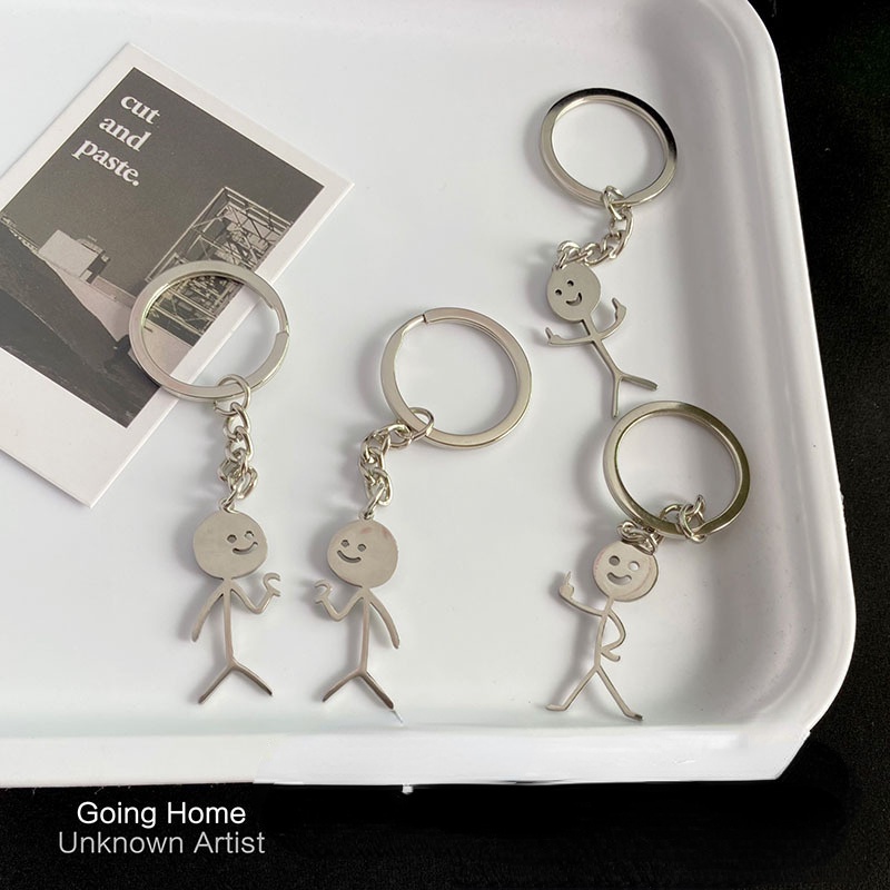 1PCS Fun Stickman Than Mood Couple Keychain Ins Personality Cute Funny ...