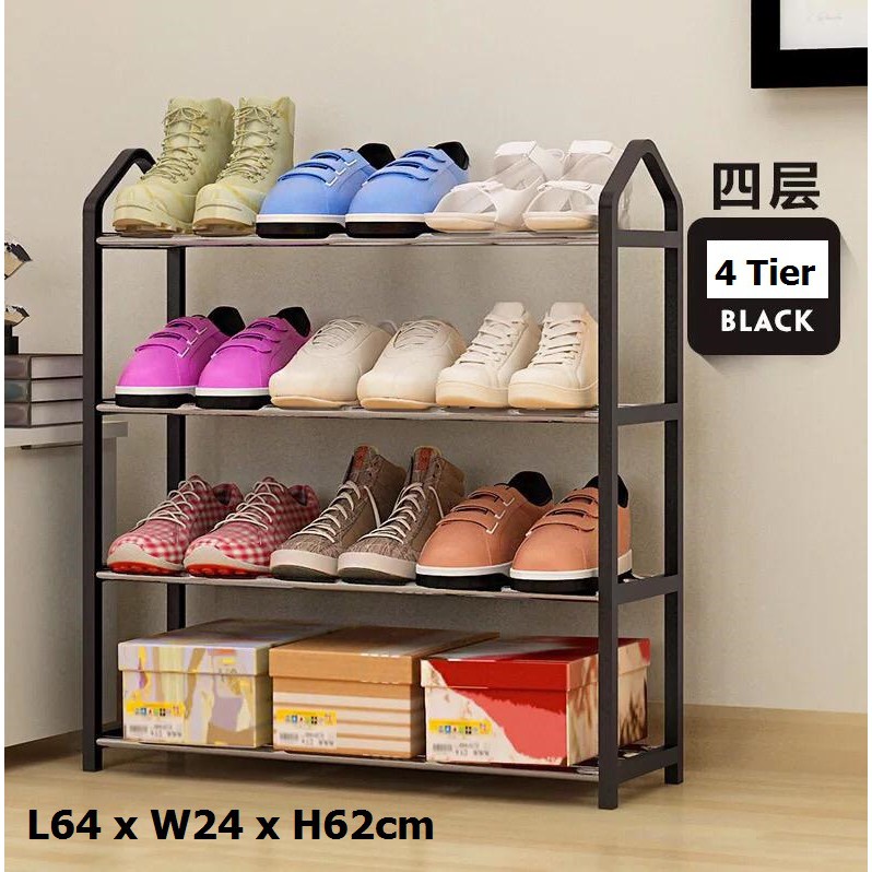 RAK KASUT 4 Tier Shoe Rack (L64xW24xH62cm) | Shopee Malaysia