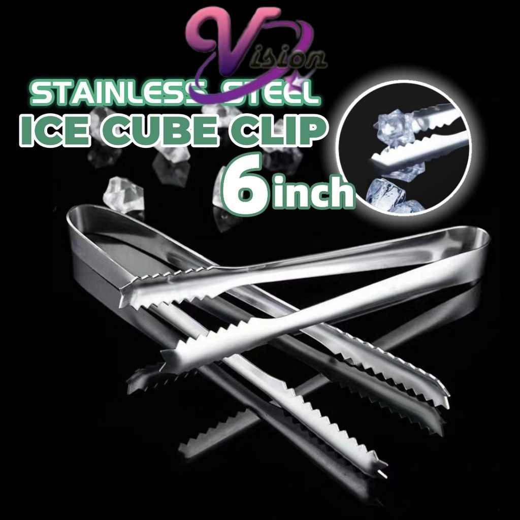 (15cm) Stainless Steel Ice Cube Clip Tongs Ice Clamp Barbecue Clip ...