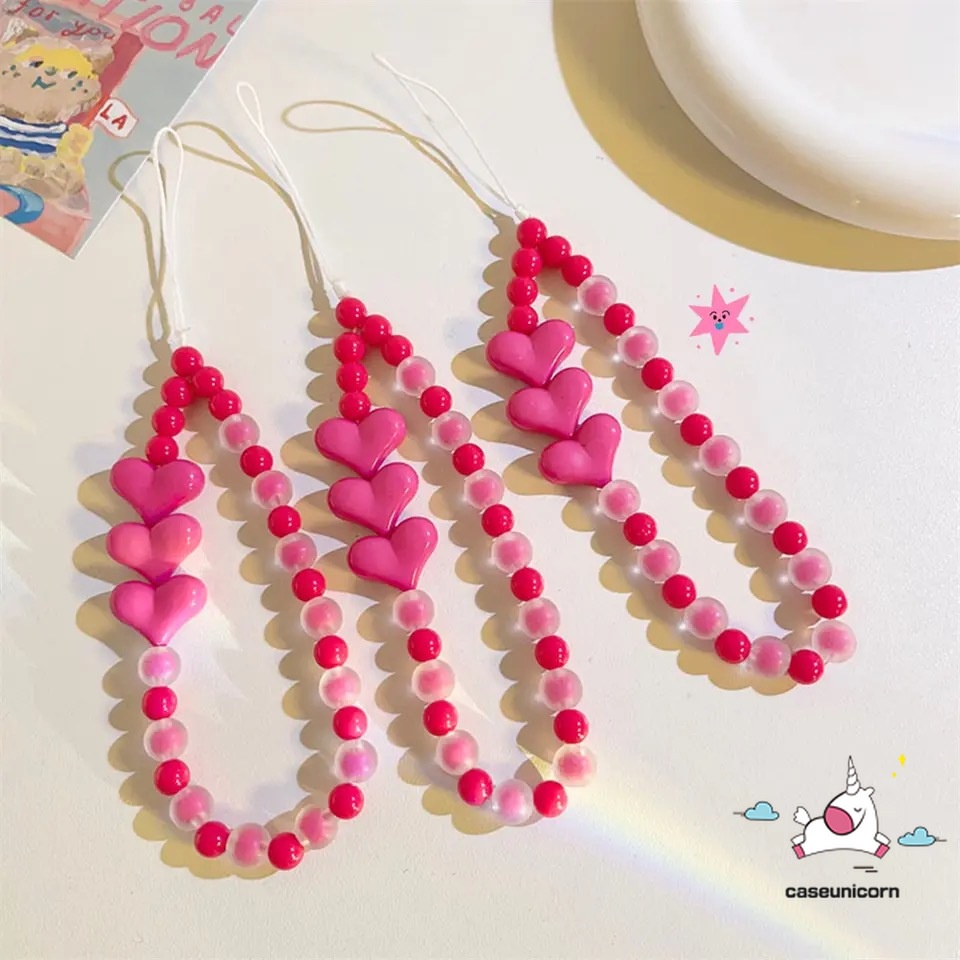 Ins Fashion Cartoon Hand Strap Universal Cute Chain Love Heart Chain ...