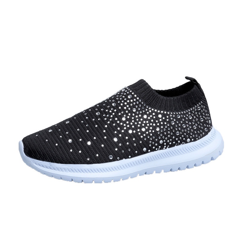 Bling Rhinestone Running Sports Shoes Women Jogging Walking Shoes Gym ...