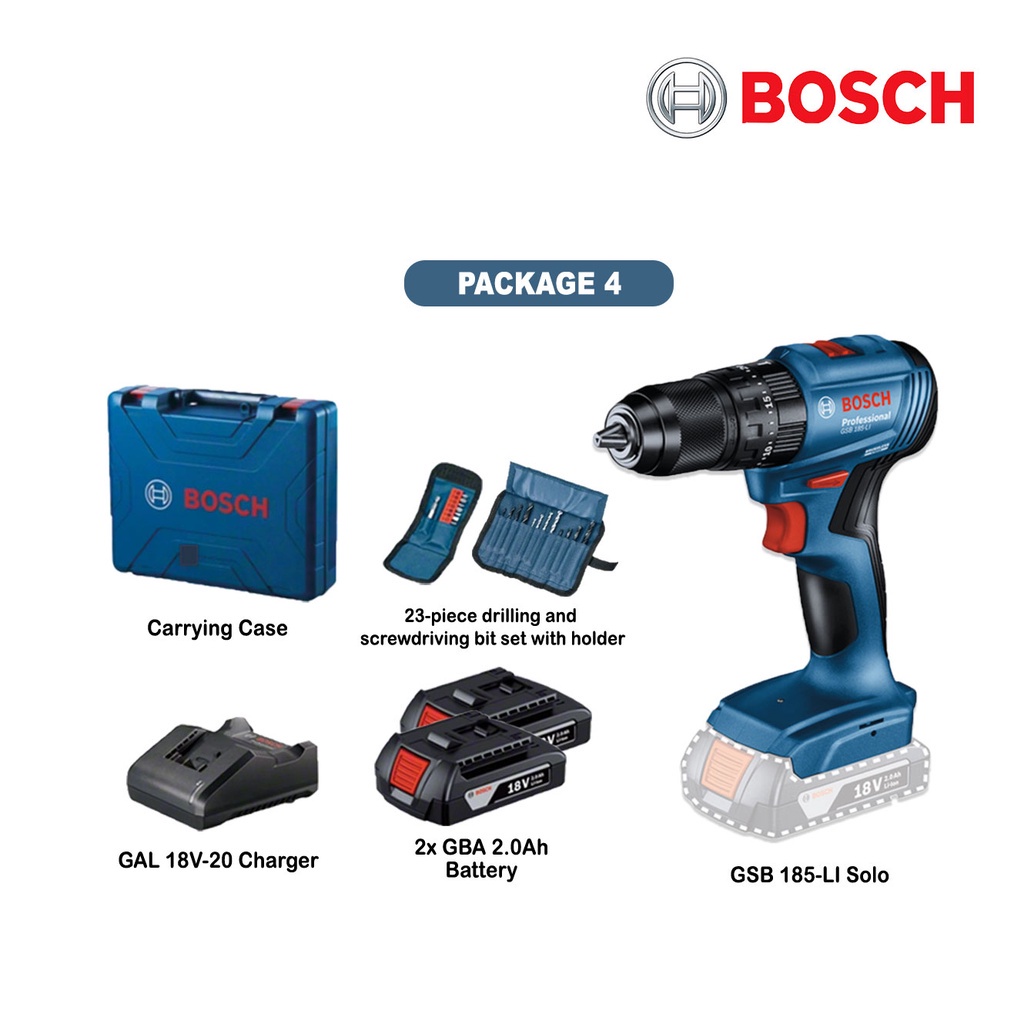 BOSCH GSB 185-LI 18V Professional Cordless Impart Drill Hammer Drill GSB185 GSB 185 06019K31L1 ...