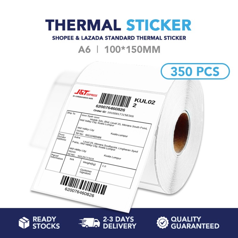Thermal Sticker Roll | Airway Bill | Barcode Shipping Label | Kurier ...
